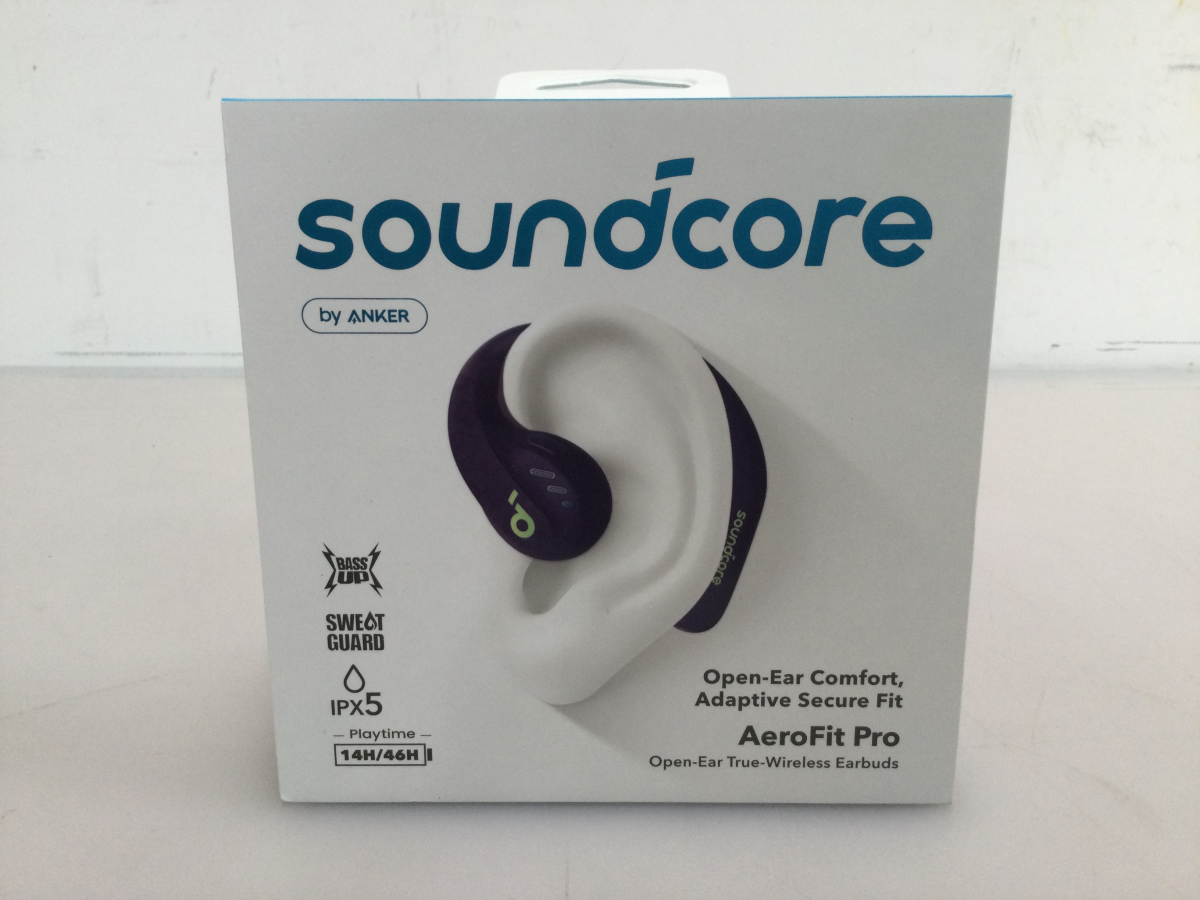 Soundcore AeroFit Pro Secure Open-Ear Sport Earbuds - Purple - auction