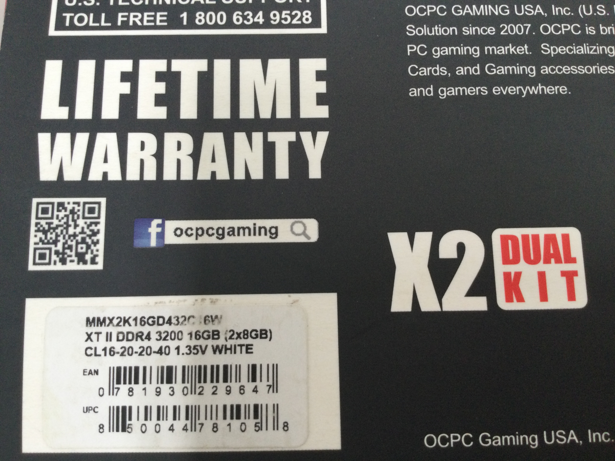 OCPC XT II DDR4 3200 16GB WHITE - auction